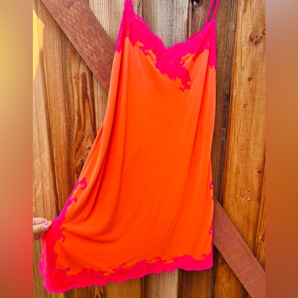 ASOS | Intimates & Sleepwear | Natori Orange Pink Slip Dress Small 0 ...